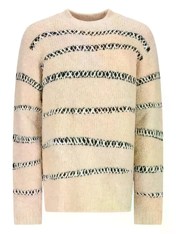 ATOMO FACTORY Striped Bouclé Sweater - Neutrals