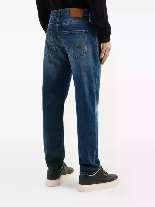 Armani Exchange Distressed Five-pocket Jeans