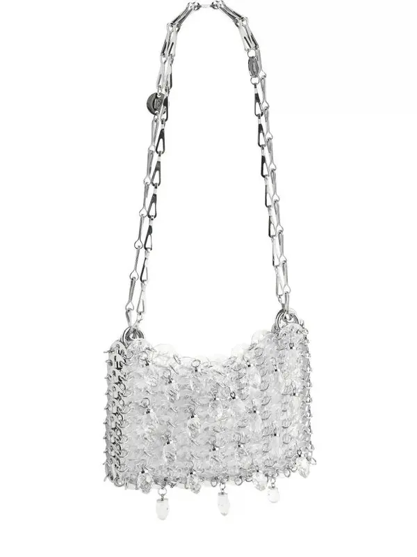 Rabanne Mini Crystal-resin Cross Body Bag - Silver