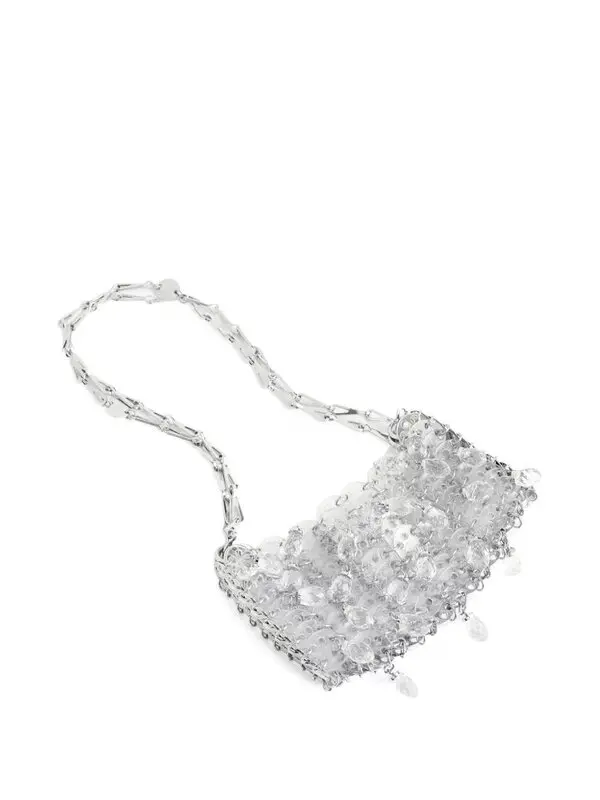 Rabanne Mini Crystal-resin Cross Body Bag - Silver
