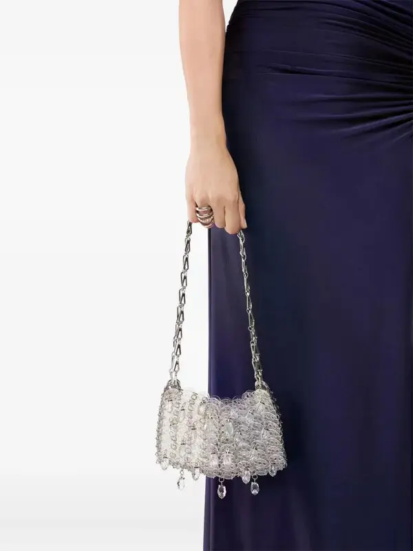 Rabanne Mini Crystal-resin Cross Body Bag - Silver