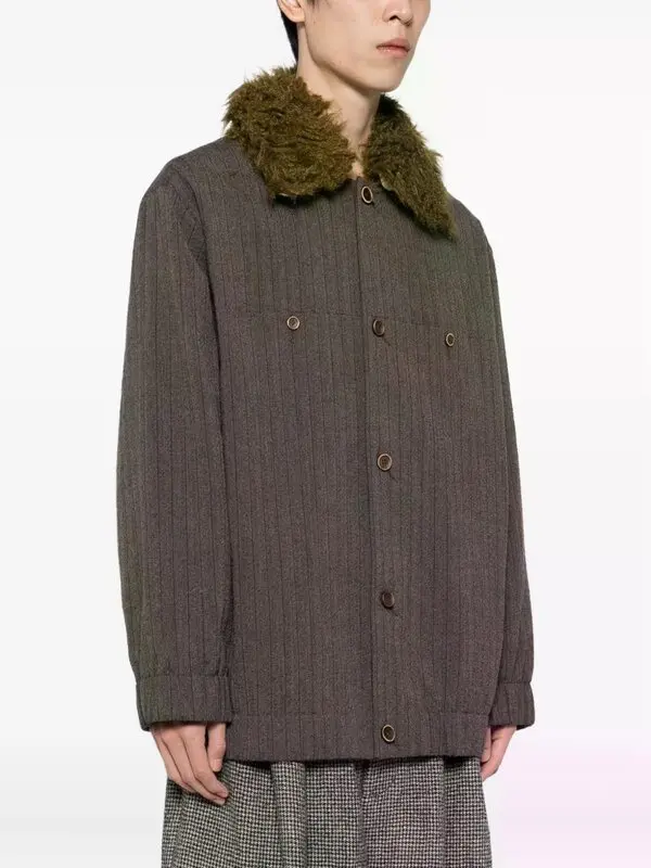 UMA WANG Faux Fur-trim Shirt Jacket
