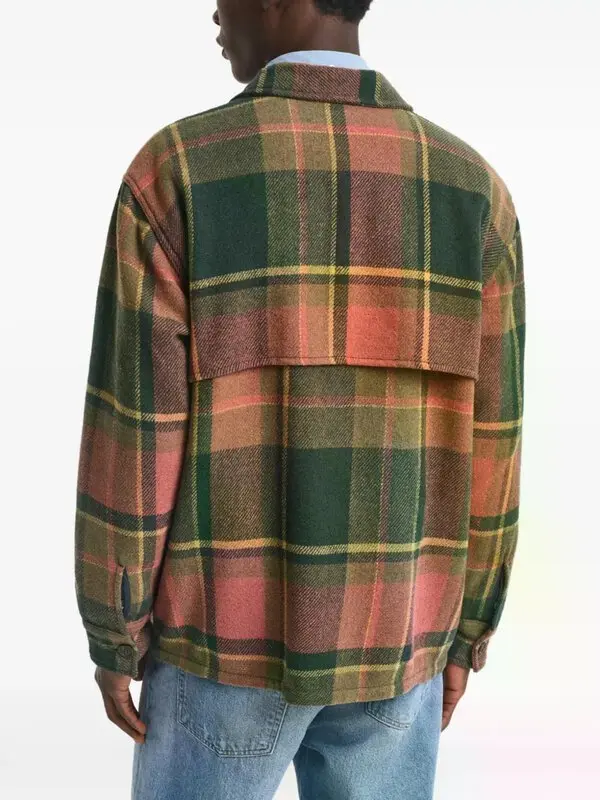Gant Checked Wool-blend Shirt Jacket - Green