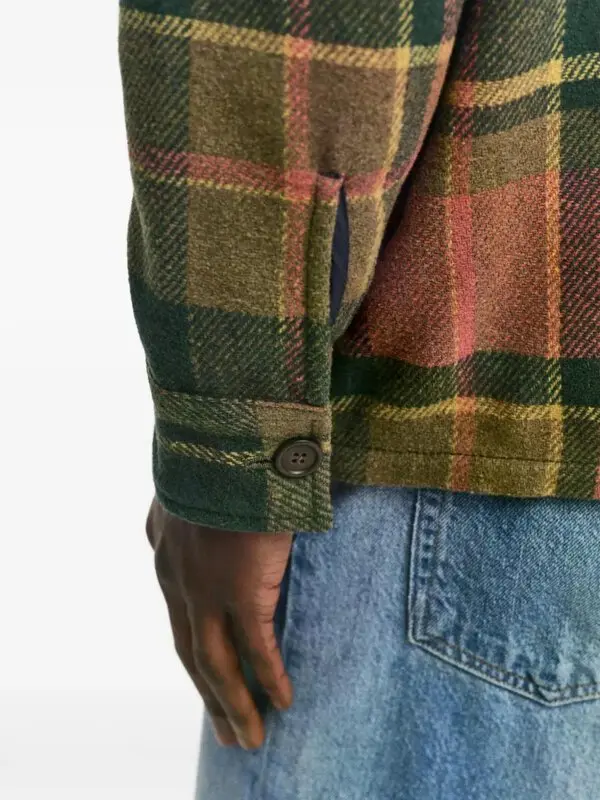 Gant Checked Wool-blend Shirt Jacket - Green