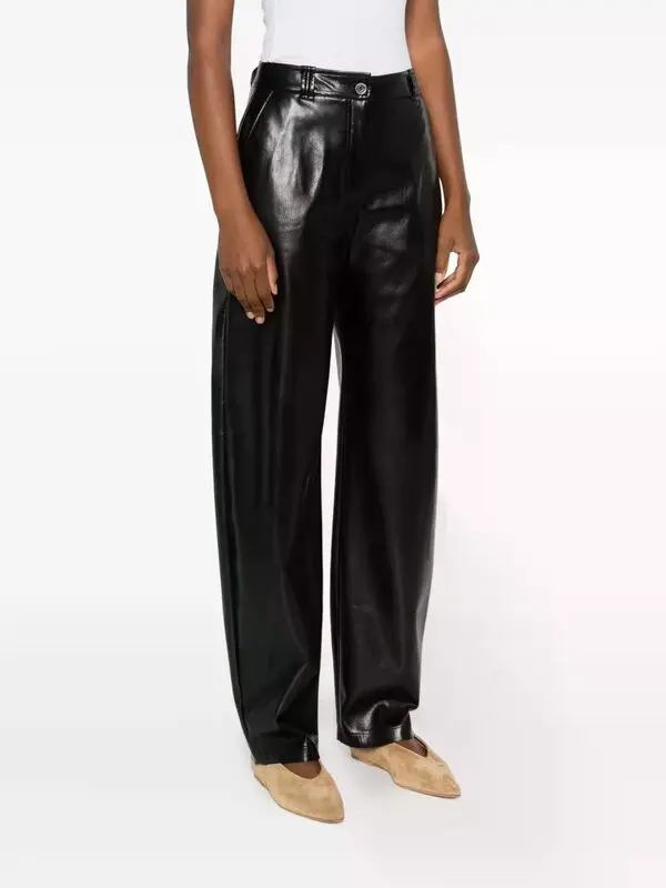 Pinko Leather-effect Trousers