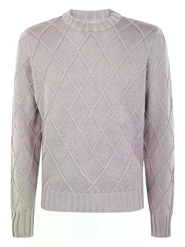 FILIPPO DE LAURENTIIS Diamond-pattern Merino-wool Sweater - Grey