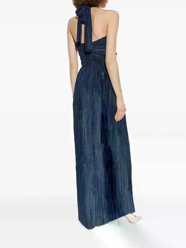 Cult Gaia Nailah Pleated Halter-neck Maxi Dress - Blue