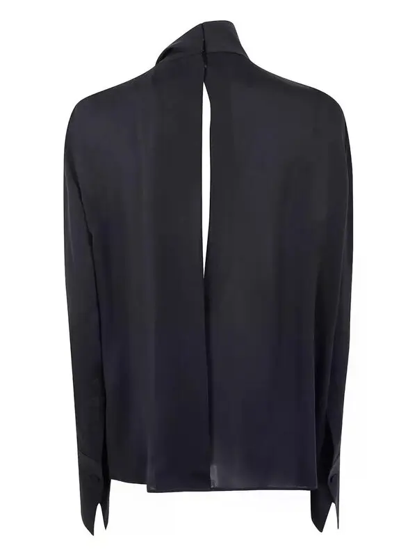 TOM FORD Asymmetric-neck Keyhole Blouse - Black