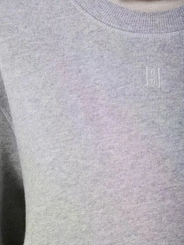 BY MALENE BIRGER Embroidered-logo Crew-neck Sweatshirt - Grey