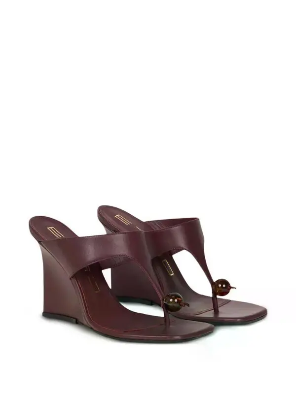 Etro Leather Wedge Sandals - Brown
