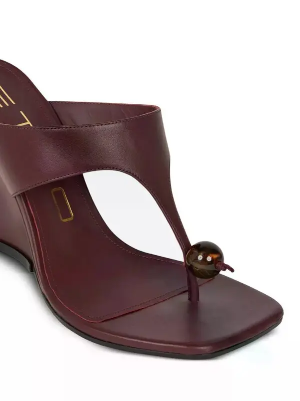 Etro Leather Wedge Sandals - Brown