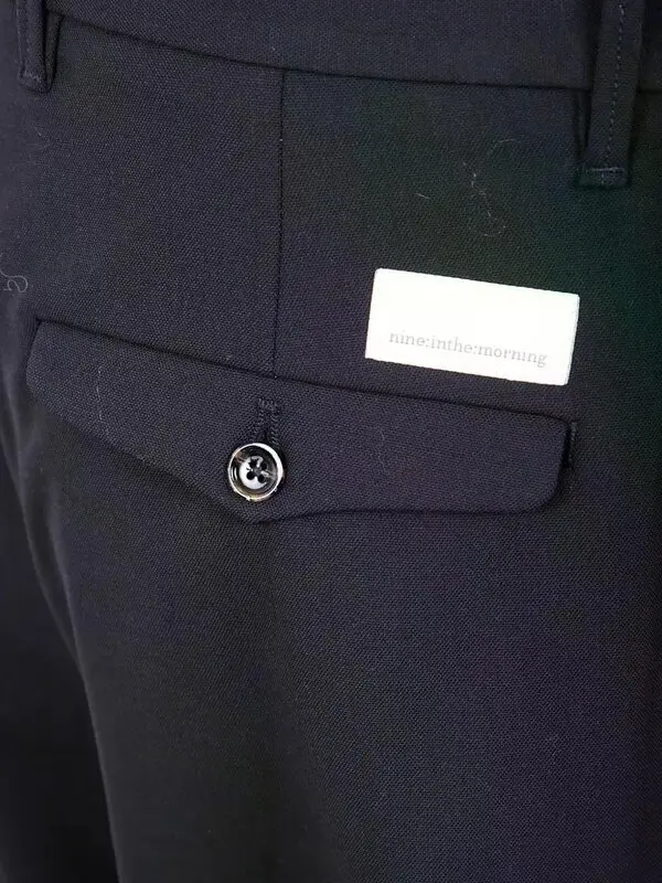 NINE:INTHE:MORNING Button-fastening Wool Trousers - Black