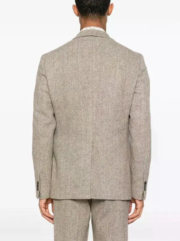 FURSAC Virgin Wool Single-breasted Blazer - Brown