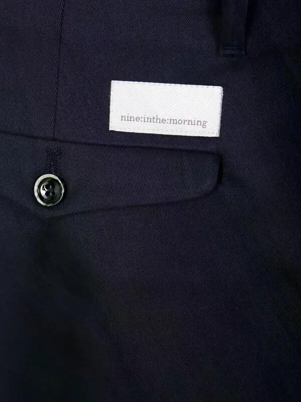 NINE:INTHE:MORNING Button-fastening Cotton Trousers - Blue