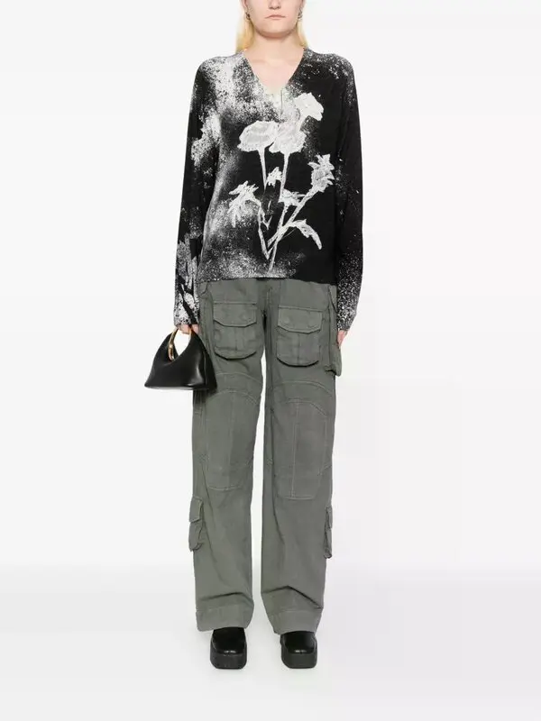 High Amuse Printed Top - Black