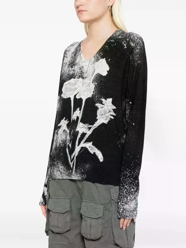High Amuse Printed Top - Black