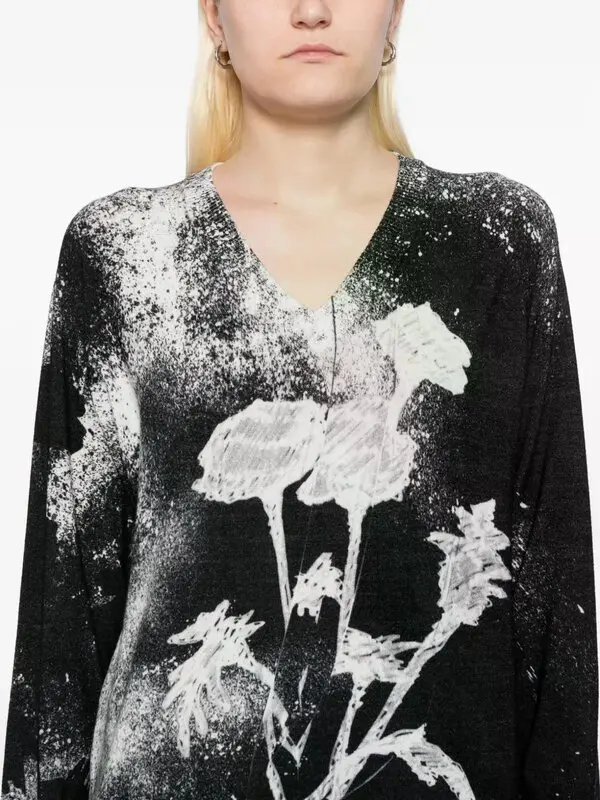 High Amuse Printed Top - Black