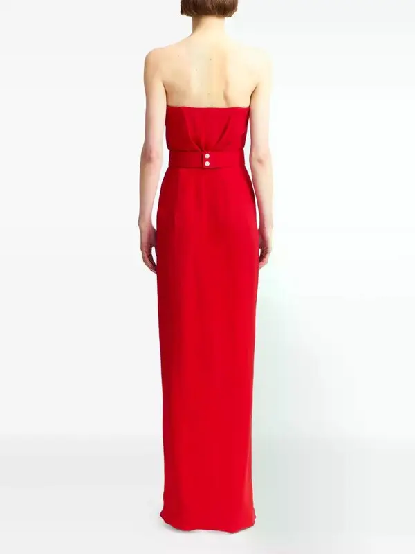 16arlington Aeta Strapless Belted Maxi Dress - Red - 40% Off | Editorialist