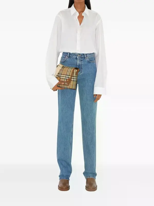 Burberry Checked Cross Body Bag - Neutrals