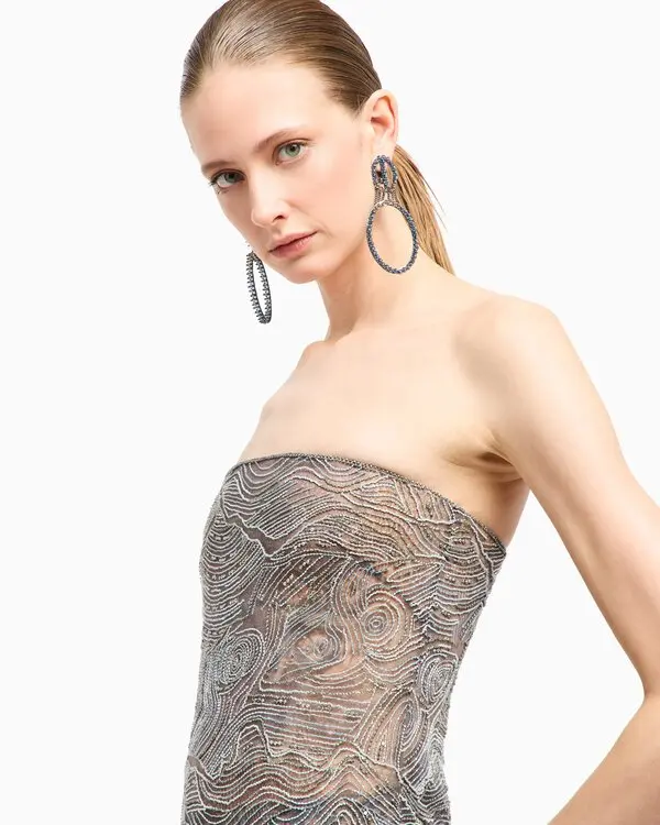 Giorgio Armani Embellished Strapless Dress