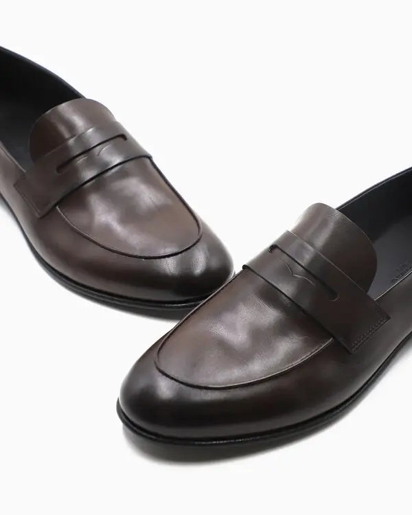 Giorgio Armani Classic Penny Loafers - Brown