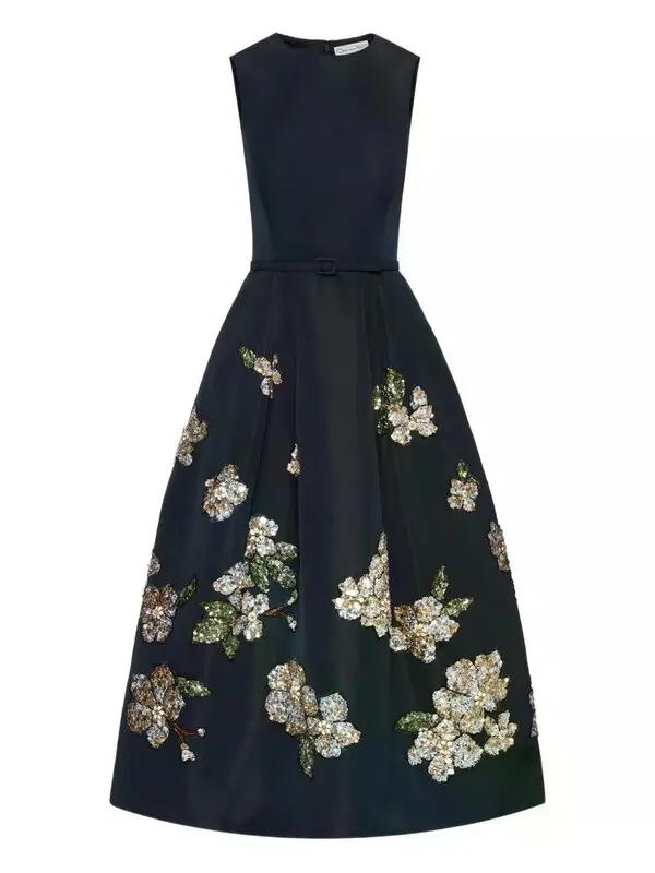 sachin and babi light blue dress Crystal Embellished A Line Midi Dress White