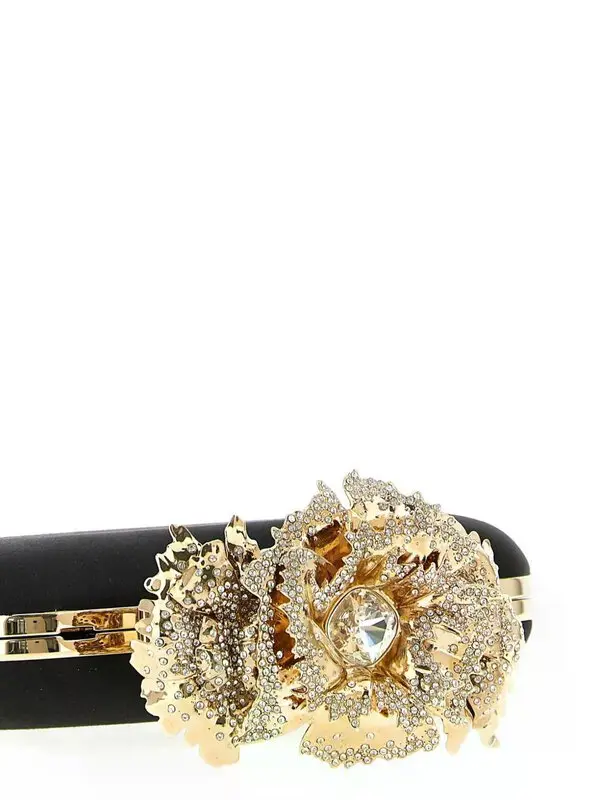 Alexander McQueen Carnation Knuckle Clutch - Black