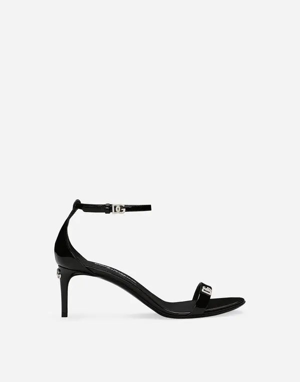Dolce & Gabbana Patent Leather Sandals With Dg Logo