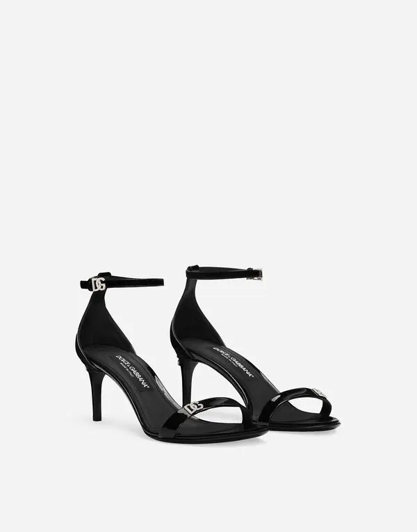 Dolce & Gabbana Patent Leather Sandals With Dg Logo