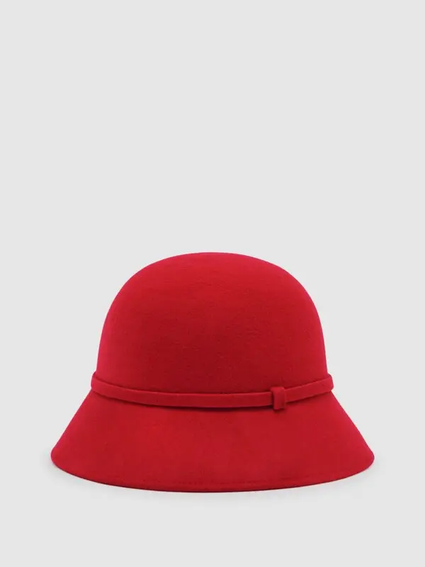 REISS Felicity Felted-wool Bucket Hat - Red