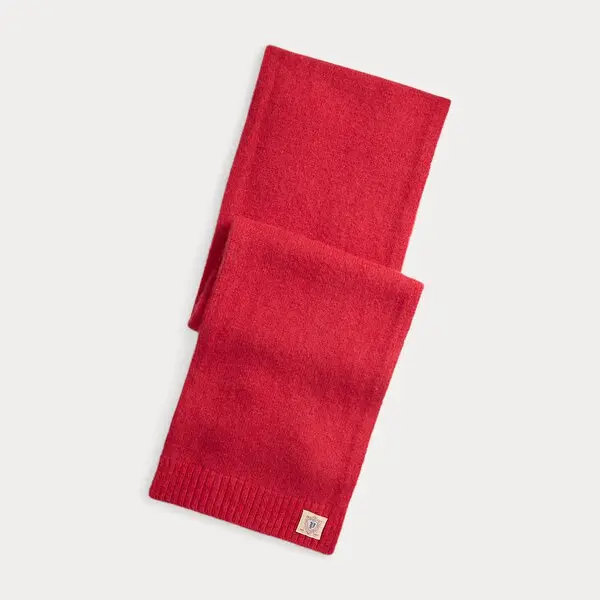 Ralph Lauren Brushed Wool Scarf - Sunrise Red