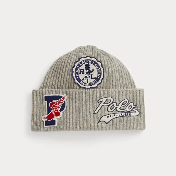 Ralph Lauren Logo-patch Wool-blend Watch Cap - Andover Hthr