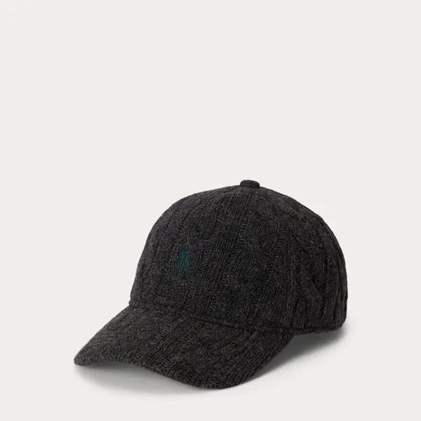 Ralph Lauren Cable-knit Wool-blend Ball Cap - Barclay Grey Heather