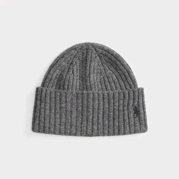 Ralph Lauren Merino Wool Rib-knit Watch Cap - Andover Heather