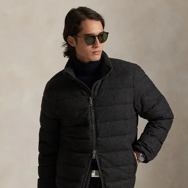 Ralph Lauren Herringbone Down Jacket - Barclay Heather
