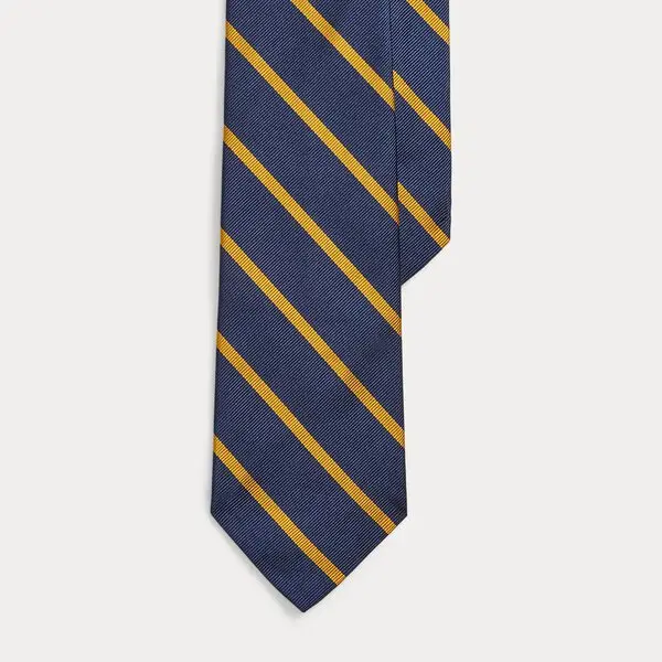 Ralph Lauren Striped Silk Repp Narrow Tie - Navy/gold