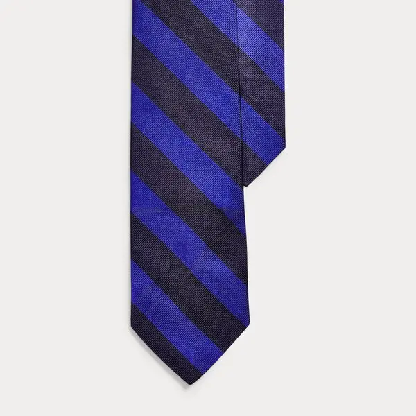 Ralph Lauren Striped Silk Repp Narrow Tie - Navy/royal