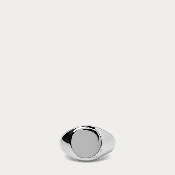 Ralph Lauren Sterling Silver Signet Ring - Grey