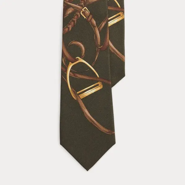 Ralph Lauren Equestrian-print Neck Tie - Loden