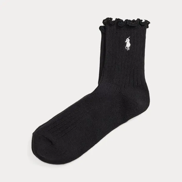 Ralph Lauren Ruffled-cuff Ankle Socks - Black