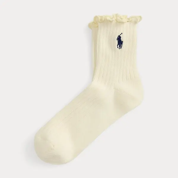 Ralph Lauren Ruffled-cuff Ankle Socks - Ivory