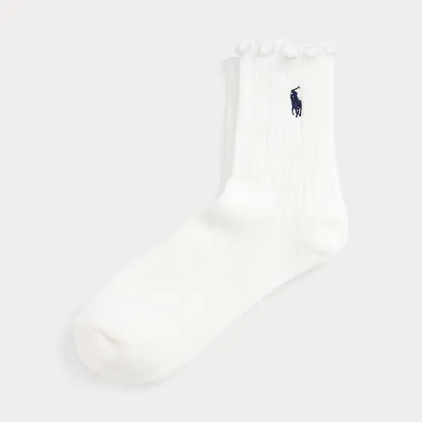 Ralph Lauren Ruffled-cuff Ankle Socks - White