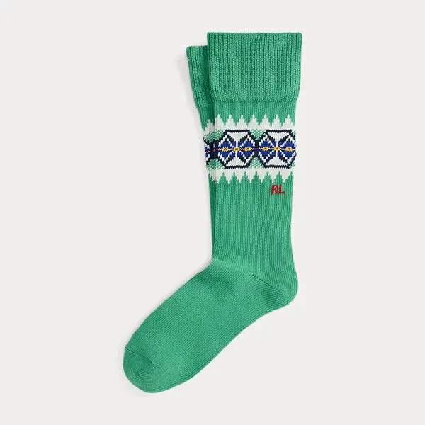 Ralph Lauren Fair Isle Knee Socks - Green