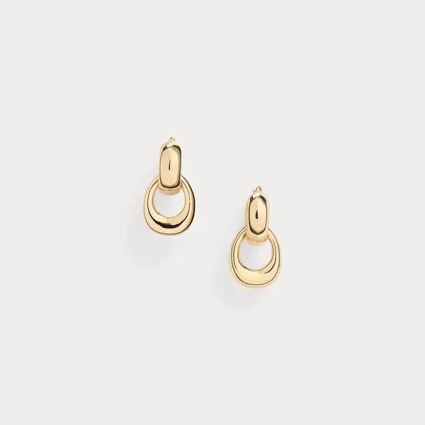 Ralph Lauren Plated Hoop Drop Earrings - Gold