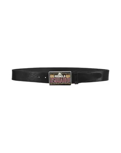 Dsquared2 Leather Belt With Appliqués - Black