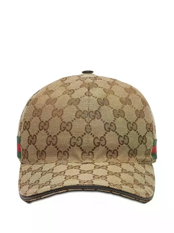 Gucci Patterned Cap With Web Detailing