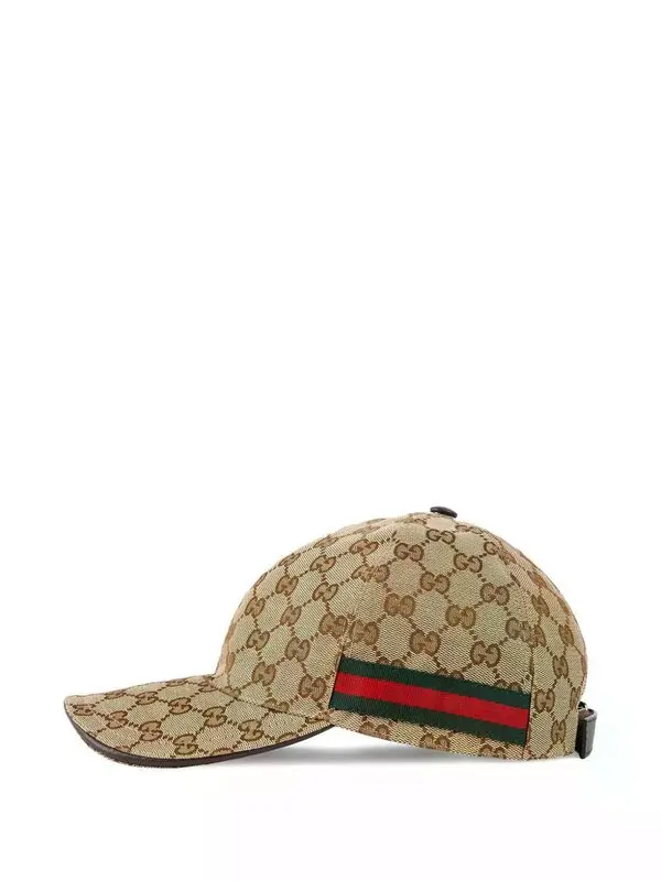 Gucci Patterned Cap With Web Detailing
