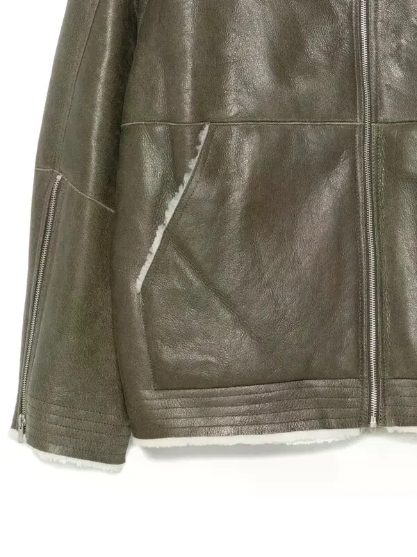 MORDECAI Shearling-collared Leather Jacket