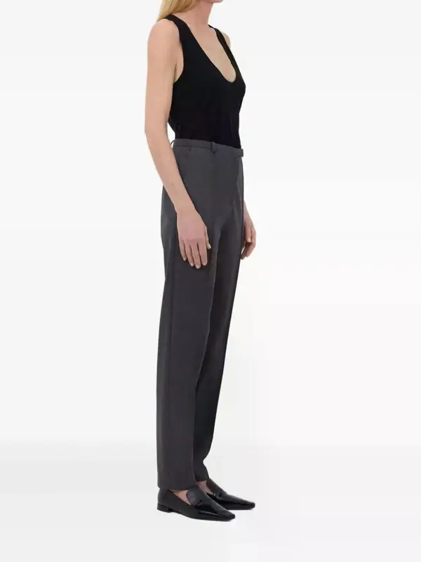 Loulou De Saison Malka Pleat-front Fitted Trousers - Grey