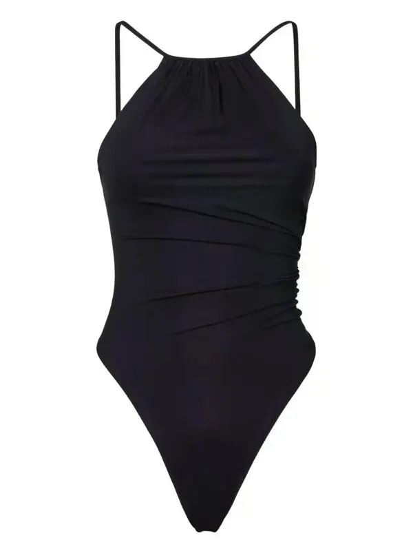 Dsquared2 Halterneck Draped Swimsuit - Black